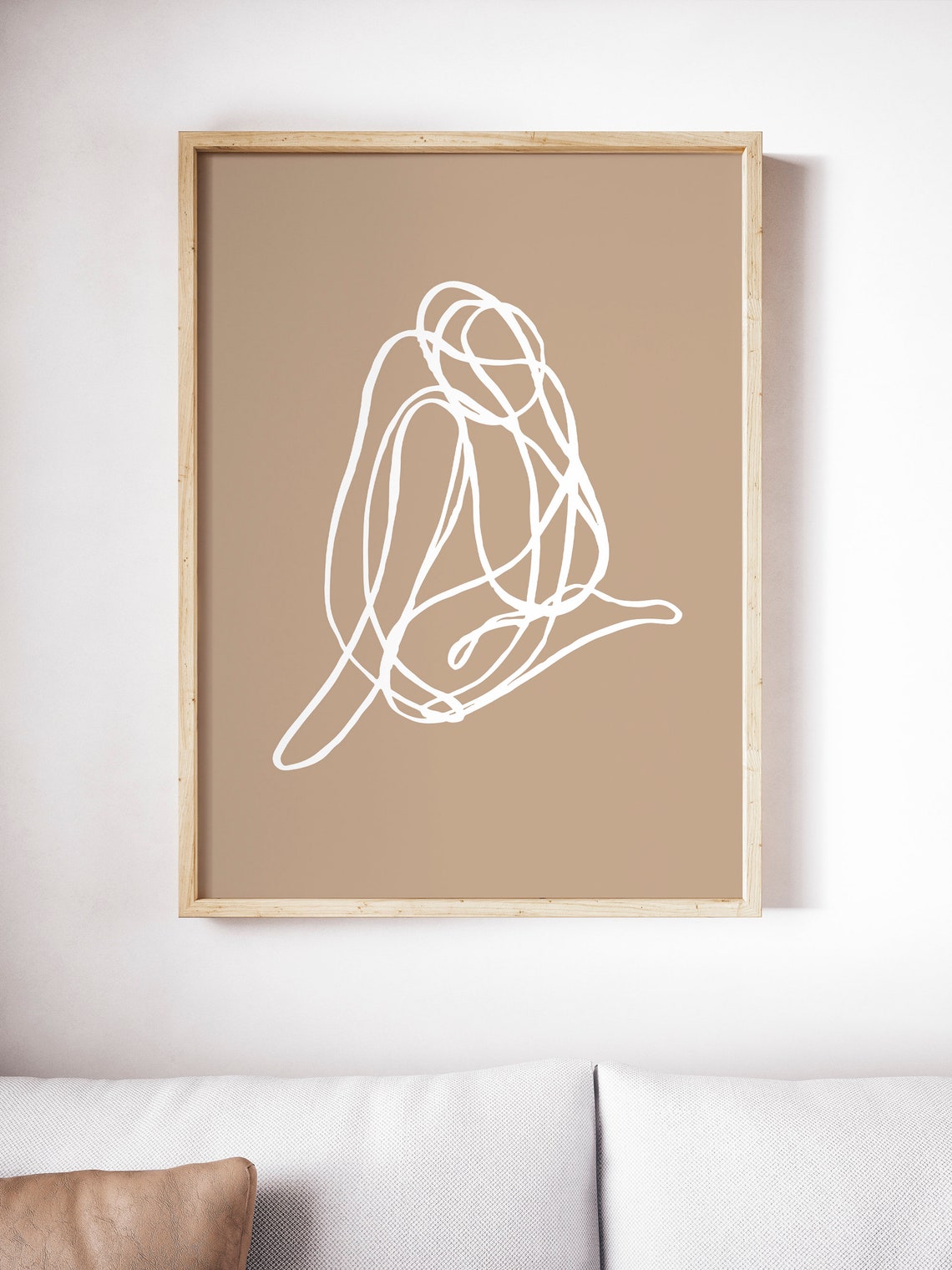 Tangled Lines Sitting Woman Art Print Female Figure Art Linear | Etsy