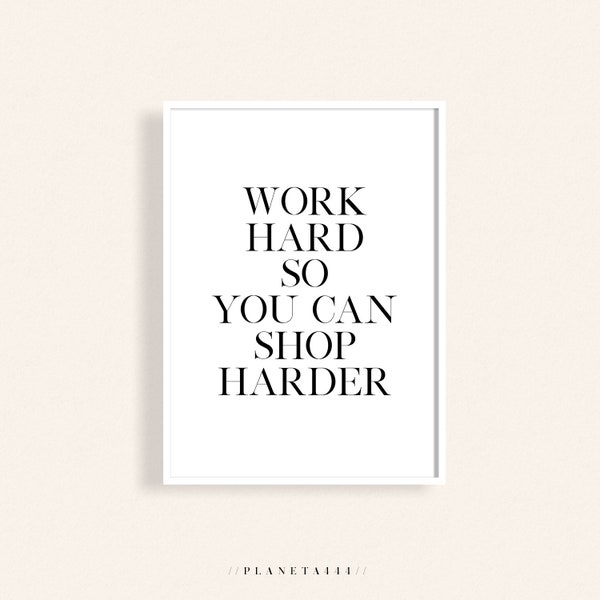 Hard Work Quote Wall Art - Etsy