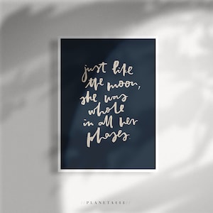 Just Like the Moon She Was Whole All Phases Quote Art Print Lunar Cycle ...
