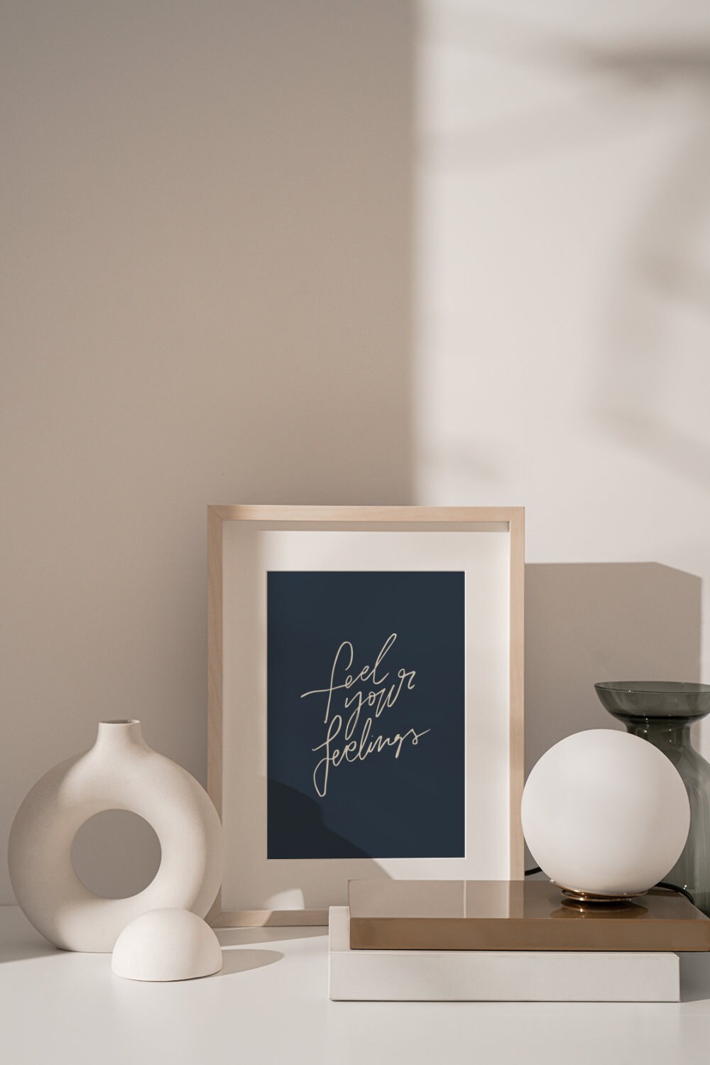 Feel Your Feelings Quote Print Modern Delicate Lettering Art Print ...