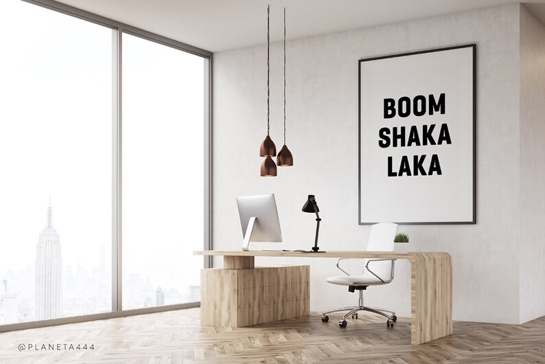 Boom Shaka Laka Funny Typographic Quote Art Print - Etsy