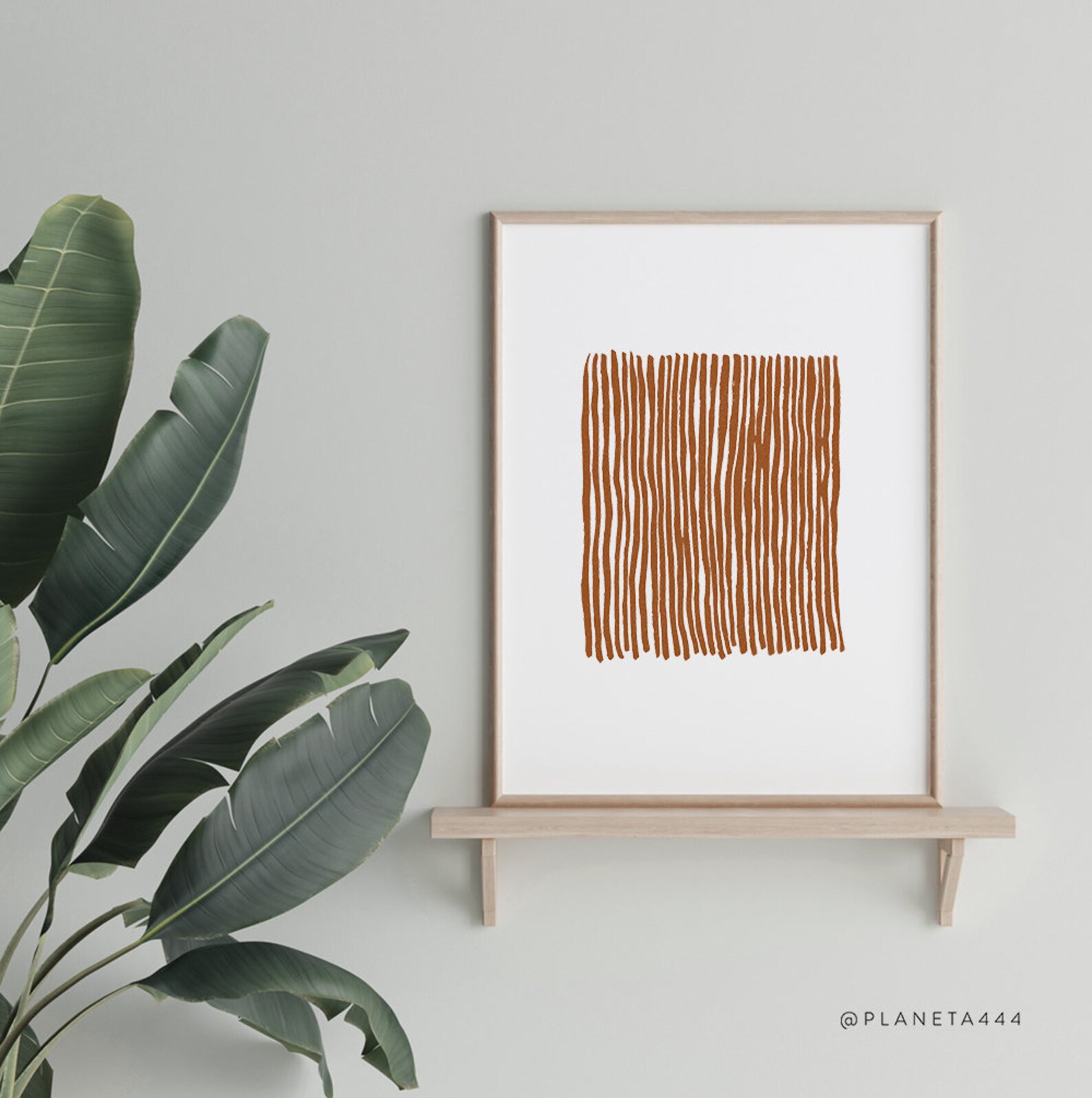 Abstract Rust Lines Print, Modern Abstract Art, Burnt Orange Minimalist ...