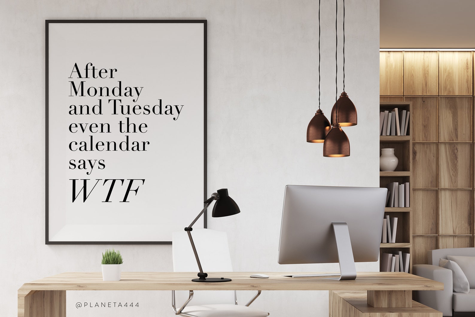 After Monday Tuesday Even Calendar Says WTF Funny Typography - Etsy