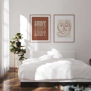 Amore Love in Italian Art Print Modernist Typography Poster Couple Wall ...