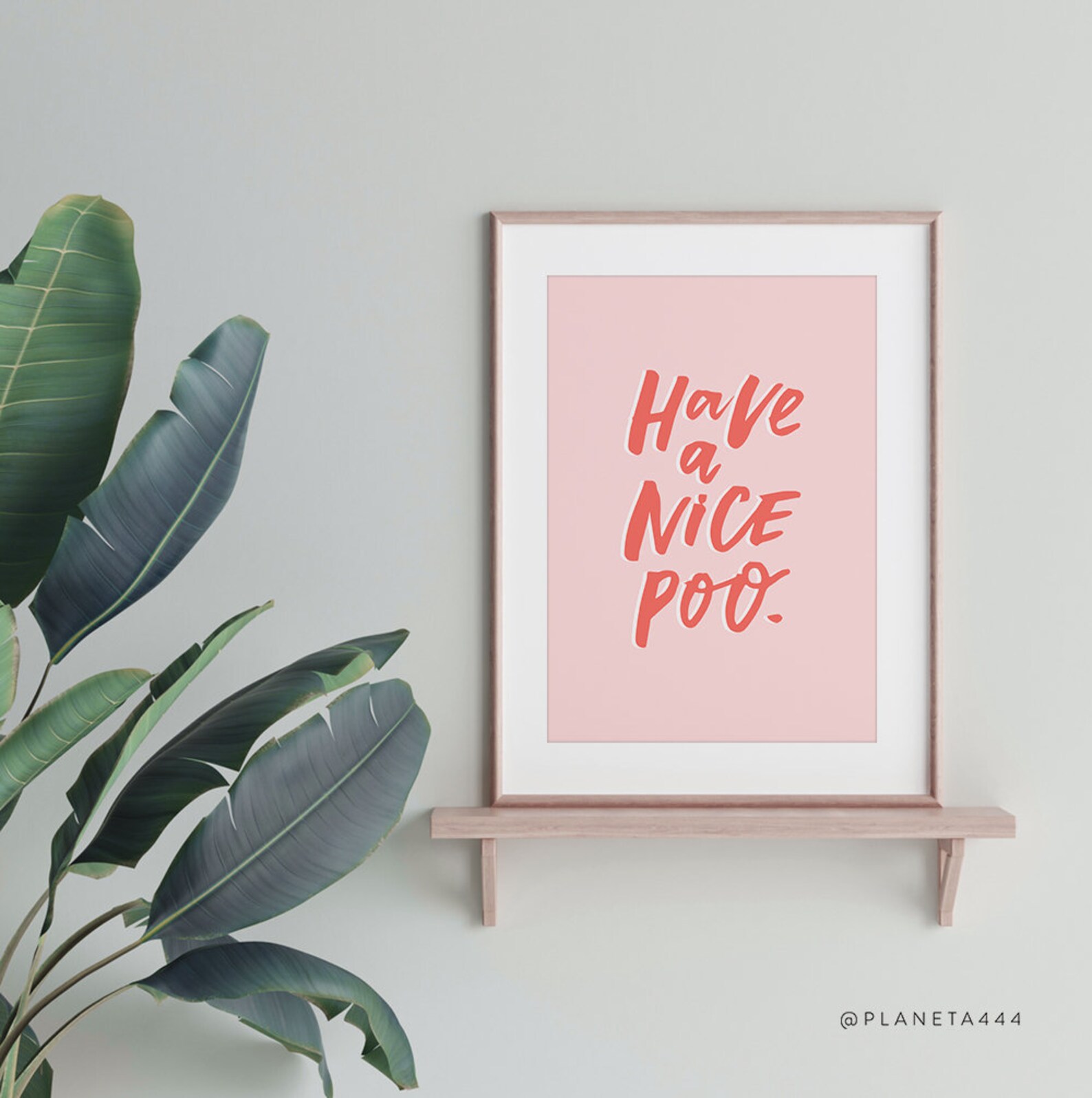 Have A Nice Poo Coral Pink Funny Quote Bathroom Wall Art - Etsy