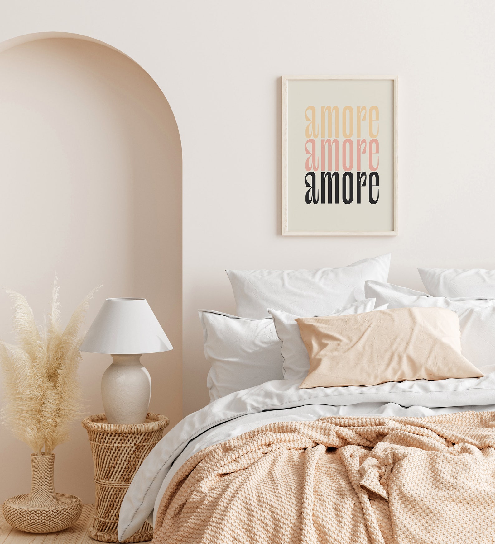 Amore Love in Italian Art Print Modernist Typography Poster Couple Wall ...