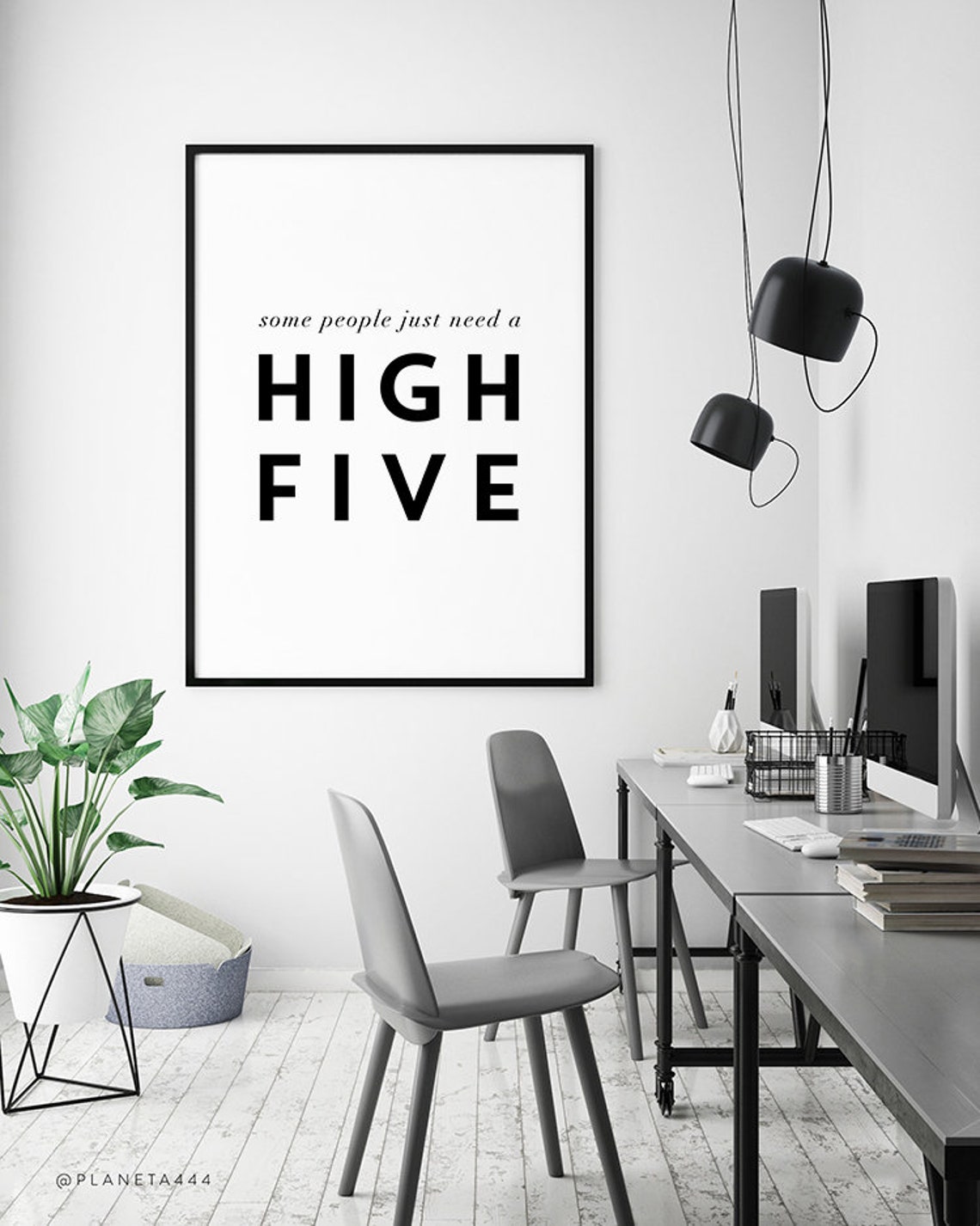 Some People Just Need A High Five Print Positivity Quote Wall | Etsy