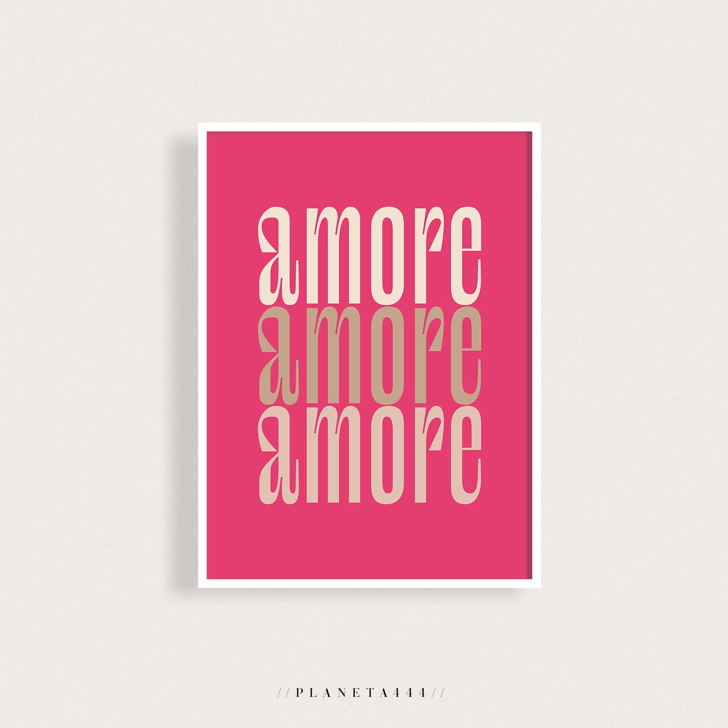 Amore Love in Italian Art Print Modernist Typography Poster Couple Wall ...