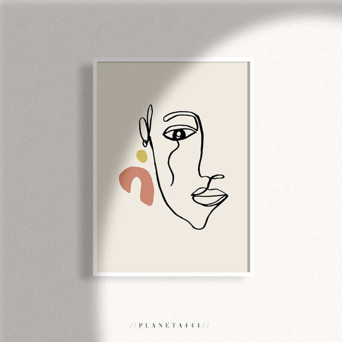 Boho Face With Earring Sketch 2 Art Print Linear Girl Drawing | Etsy