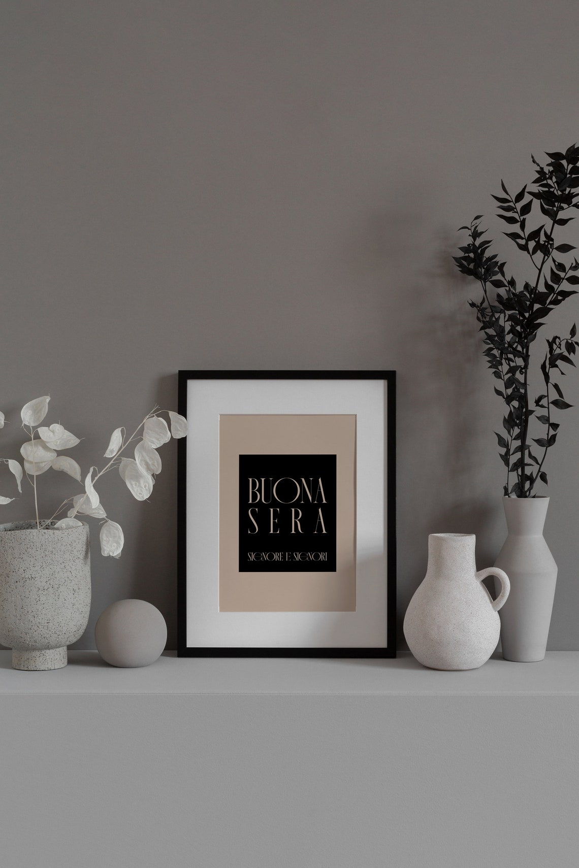 Buona Sera Signore Signori Typographic Quote Art Print Italian - Etsy