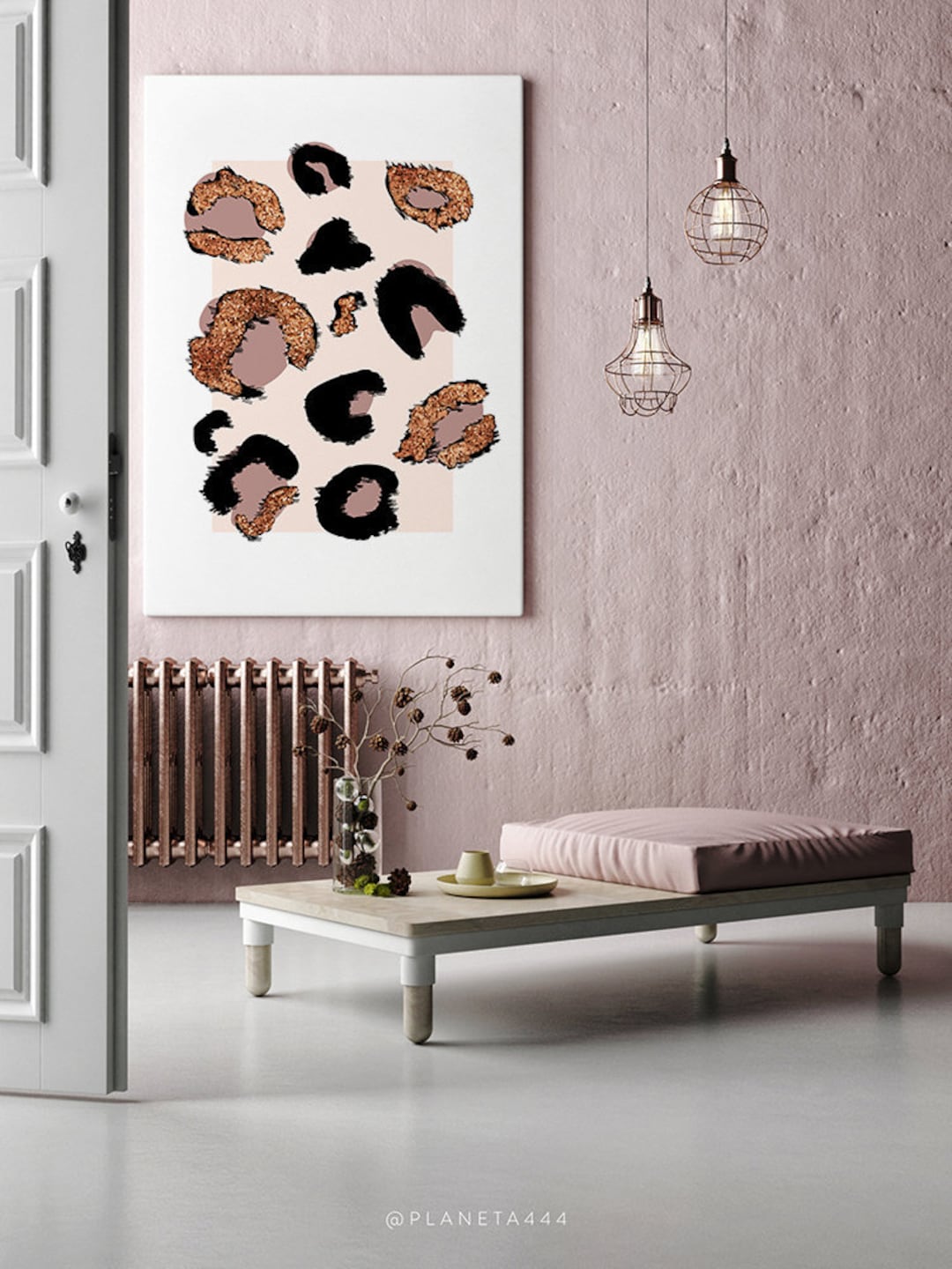 Leopard Print, Glitter Leopard, Bronze Decor, Leopard Wall Art, Big ...