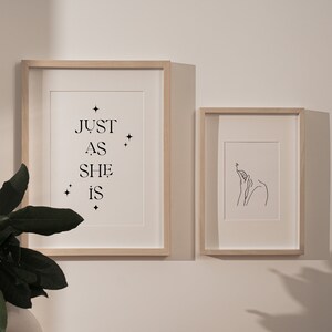 Just as She is Quote Art Print Stars Typographic Print Women ...