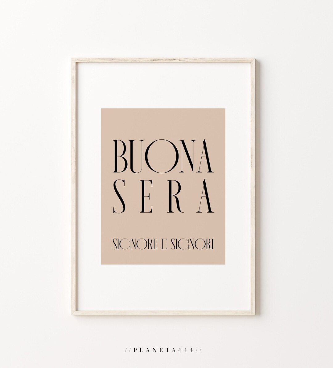 Buona Sera Signore Signori Typographic Quote Art Print Italian Saying ...