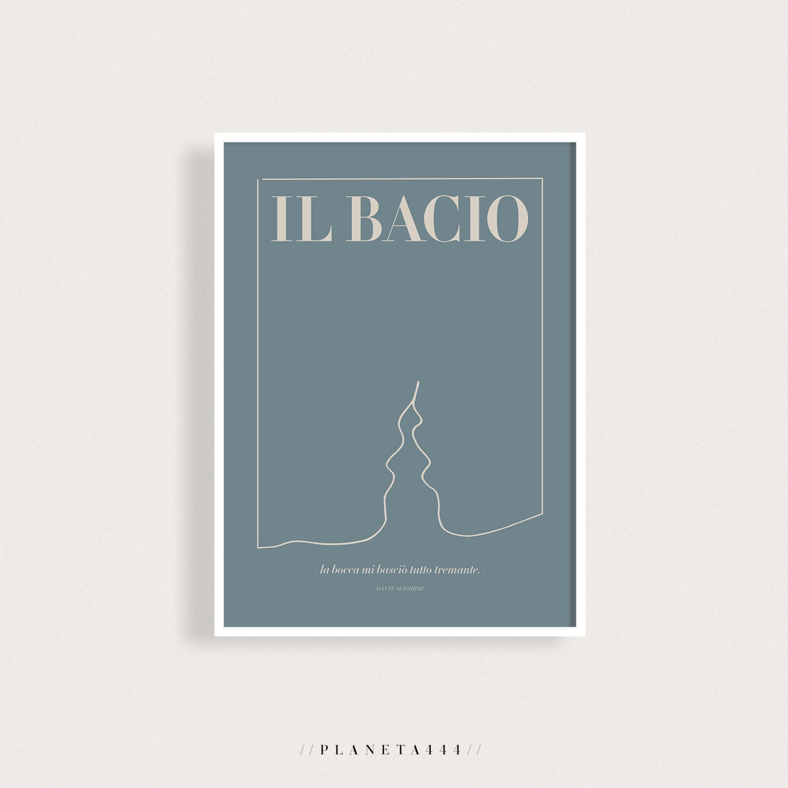 Il Bacio the Kiss Italian Language Art Print Dante Inferno Lovers Quote ...