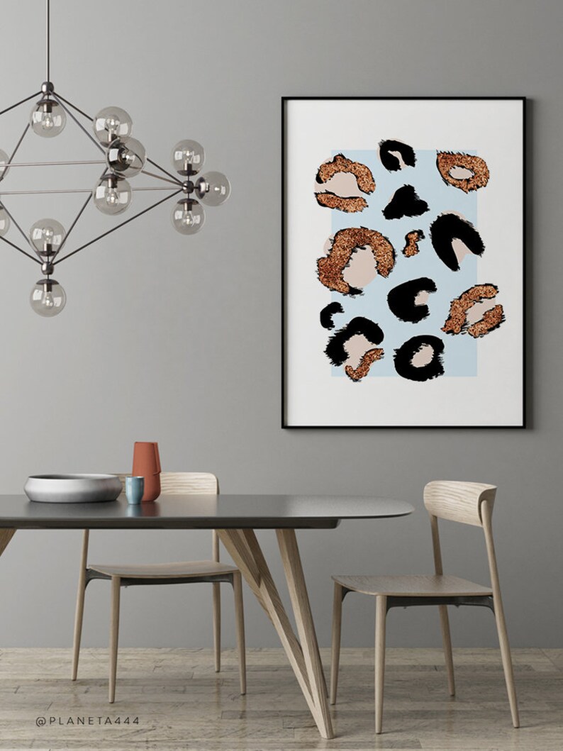 Leopard Print Glitter Leopard Bronze Decor Leopard Wall | Etsy