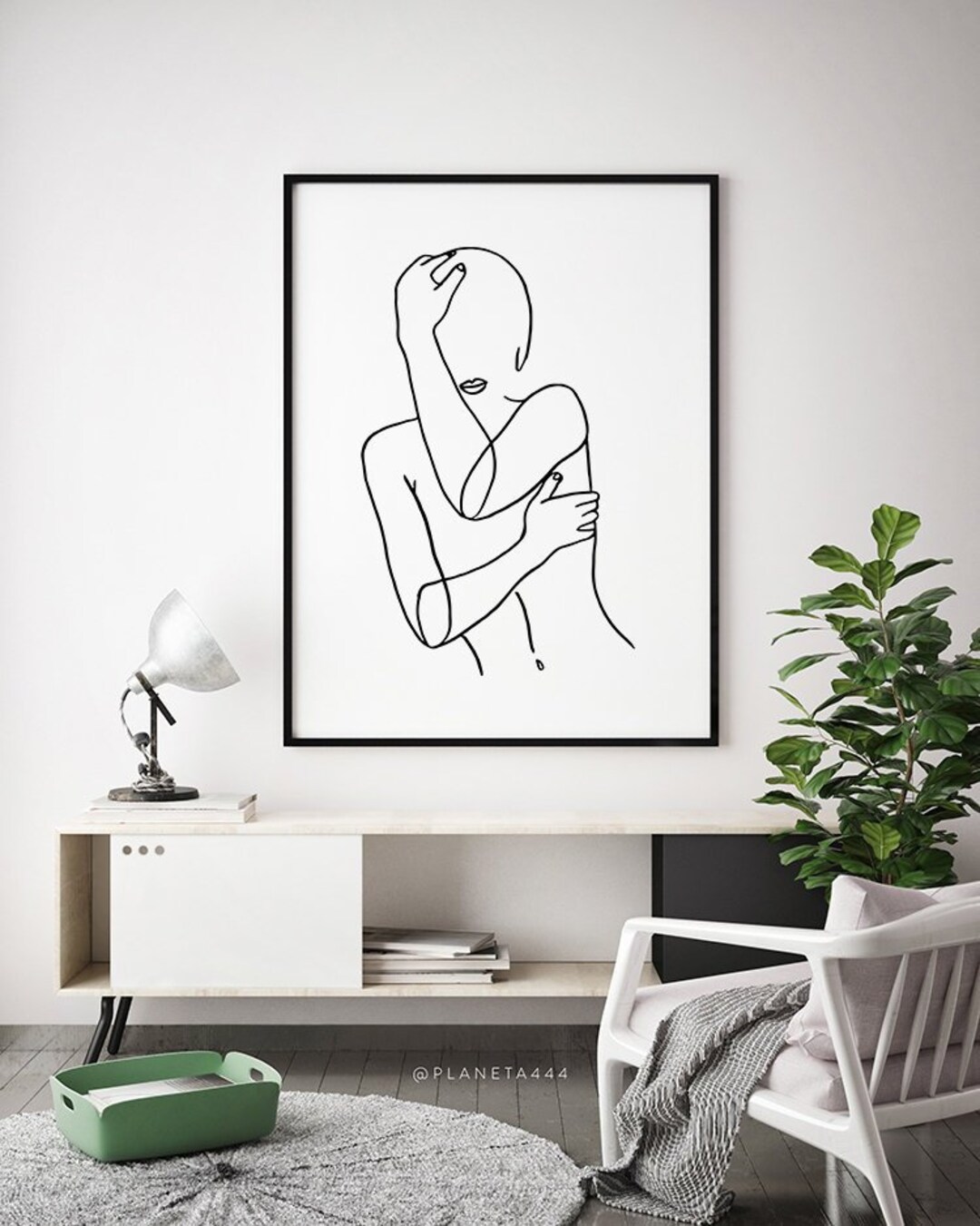 Woman Nude Print Female Nudity Art Sketch Art Single Line Line Art