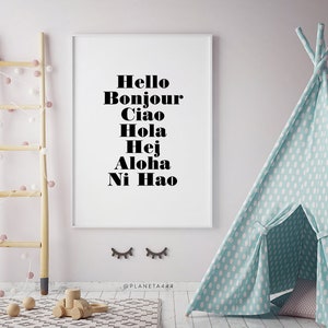 Hello Bonjour Ciao Hola Ni Hao Aloha Hej, Hello All Languages Poster ...