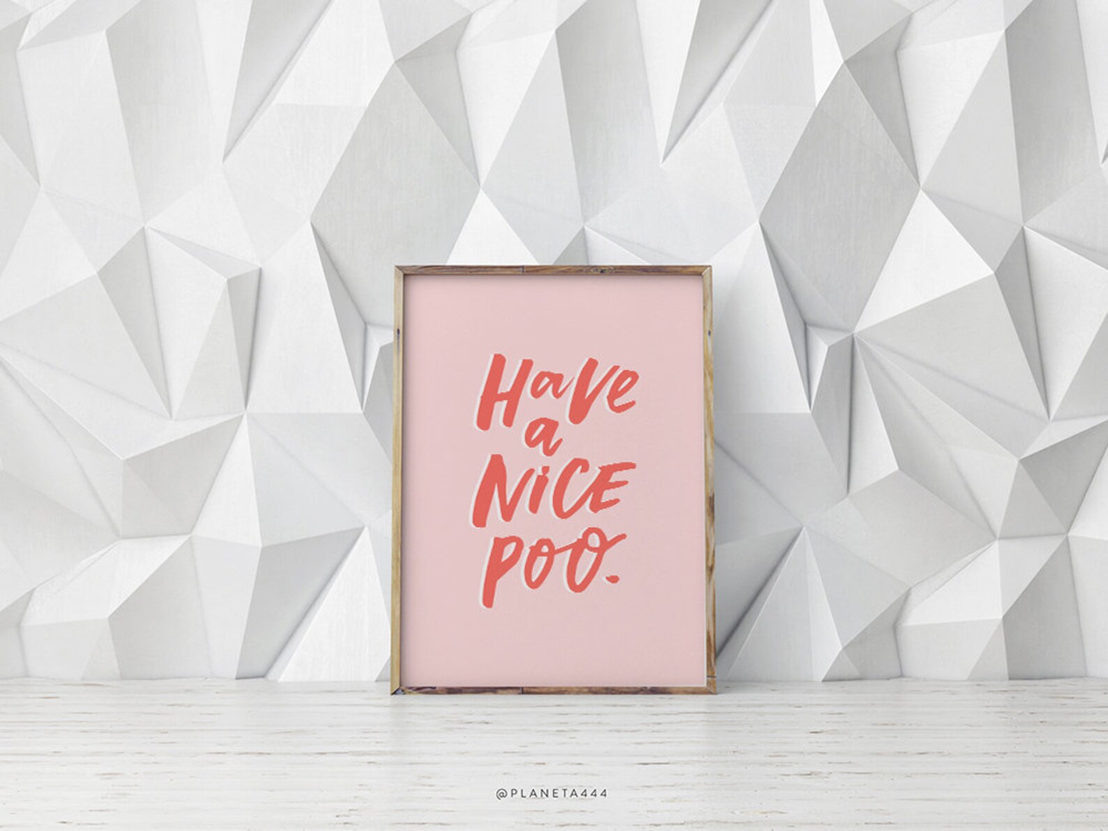 Have A Nice Poo, Coral, Pink, Funny Quote, Bathroom Wall Art, Toilet ...