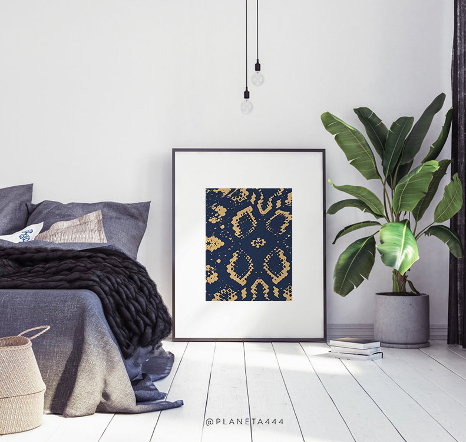 Snake Animal Art Print Navy Wall Art Snake Skin Print Poster | Etsy