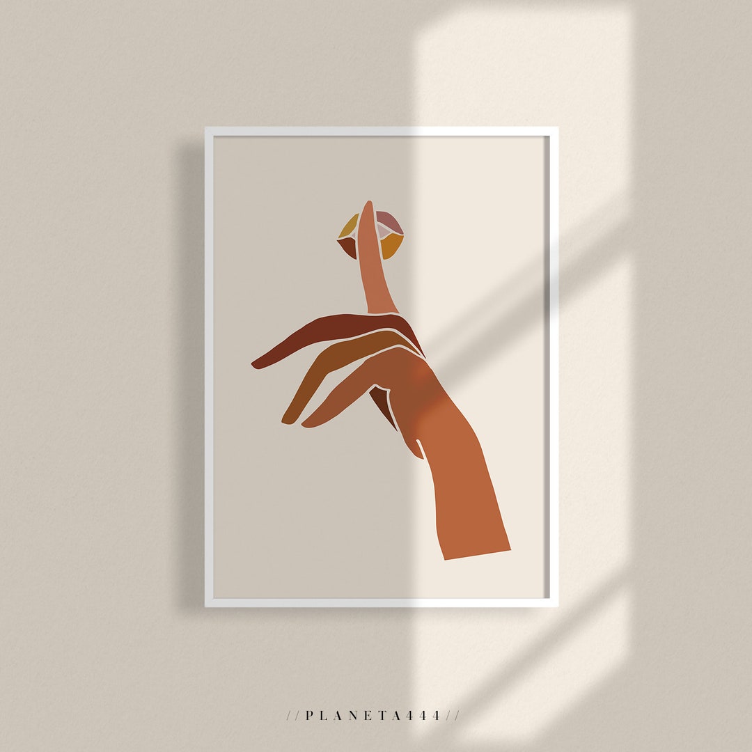 Shhh Hush Line Art Print Female Hands Lips Drawing Boho Style Wall Art ...