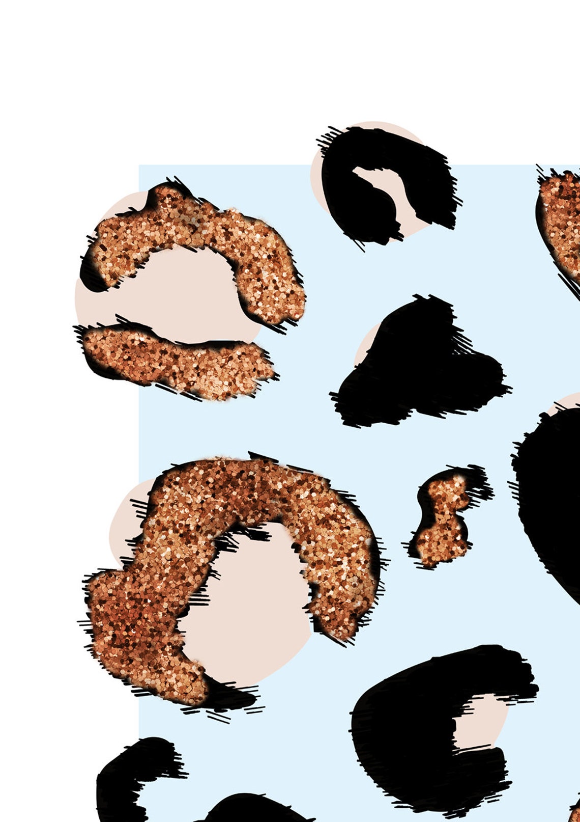 Leopard Print Glitter Leopard Bronze Decor Leopard Wall | Etsy