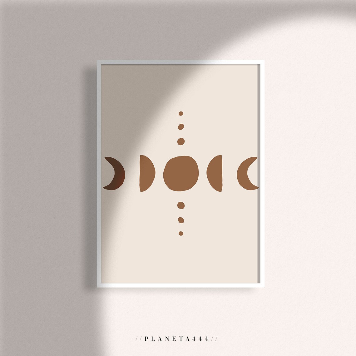 Moon Phases Art Print Boho Wall Art Lunar Cycle Drawing Poster | Etsy