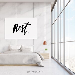 Rest Art Print, Relax Meditation Wall Art, Inspiring Saying Poster ...