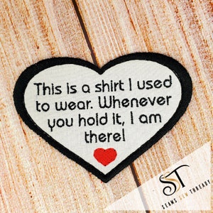 Embroidered Memory Patch Heart: Pre-made Memorial Patch for Pillows ...