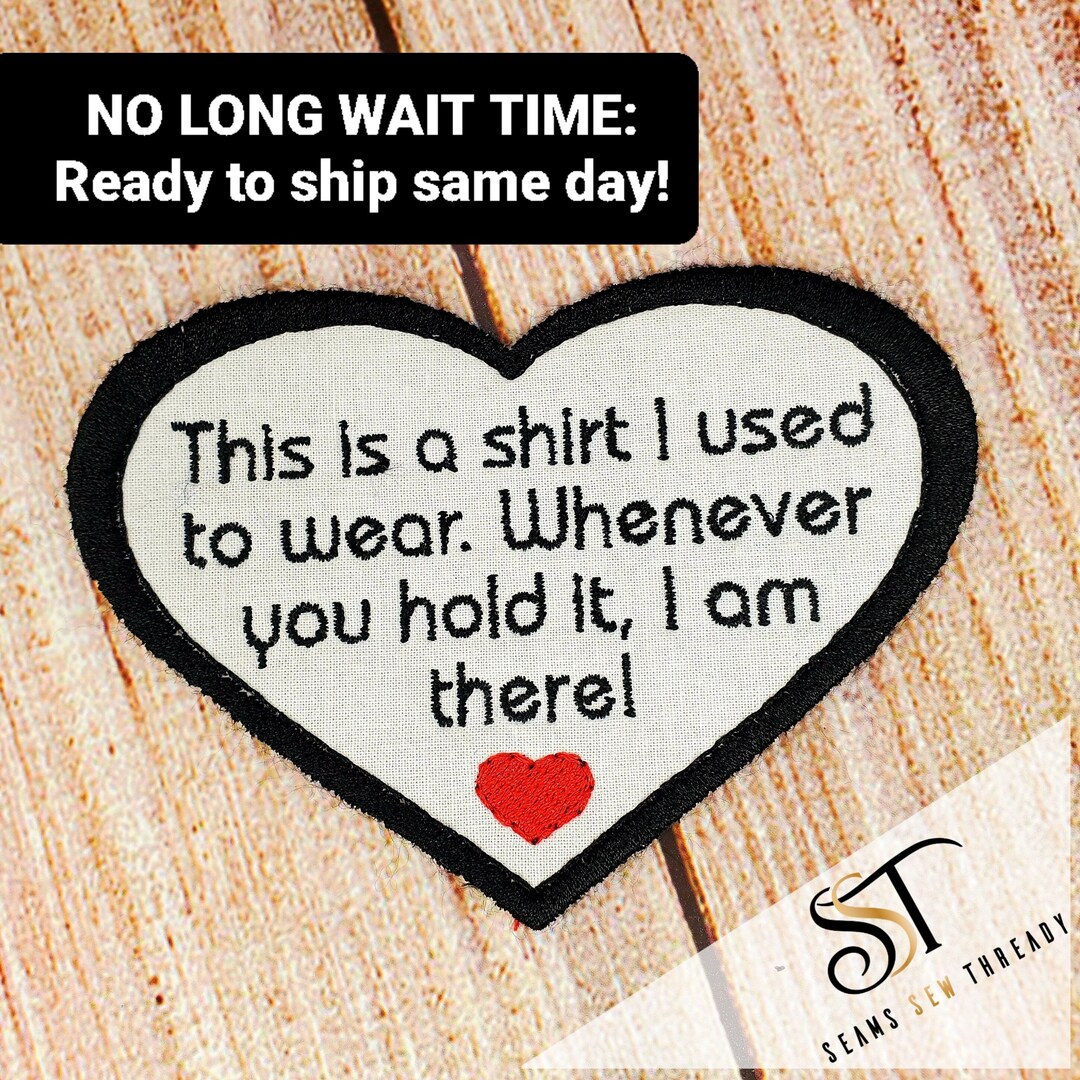 Embroidered Memory Patch Heart: Pre-made Memorial Patch for - Etsy