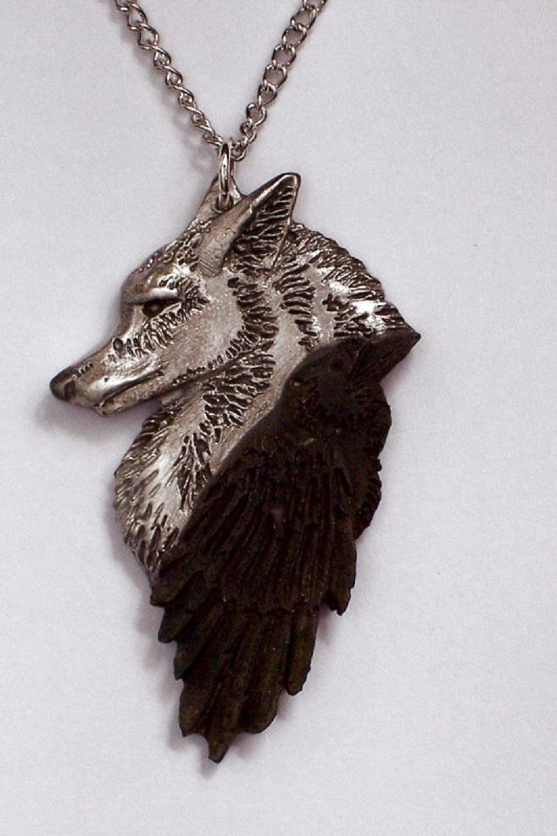 Ravenwolf.....hand Carved in Fine Pewter Black Raven - Etsy