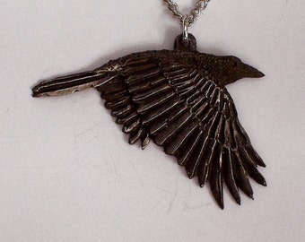 Raven.......new Design Hand Carved in Fine Blacken Pewter..... - Etsy