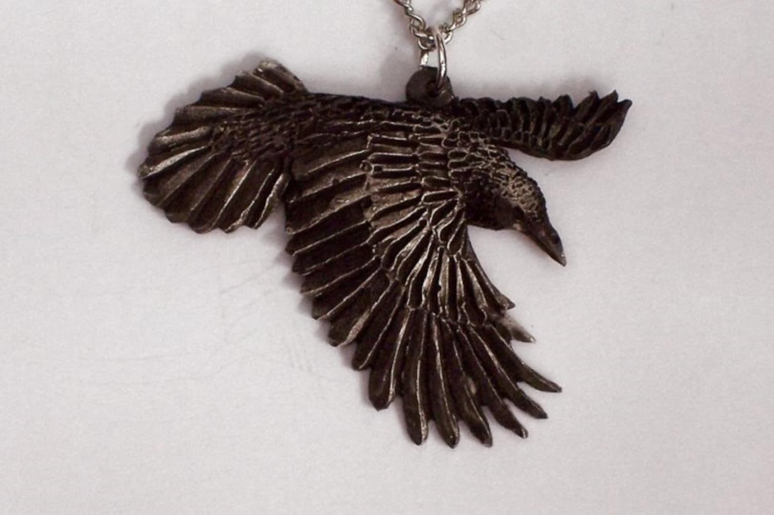 Raven.......new Design Hand Carved in Fine Blacken Pewter..... - Etsy