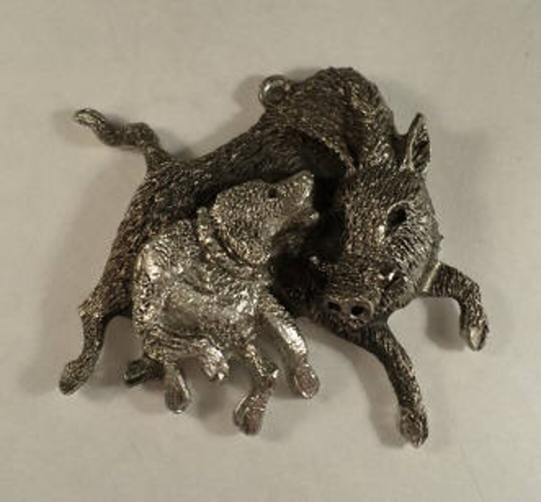 Dog /hog Fighting Pendant - Etsy