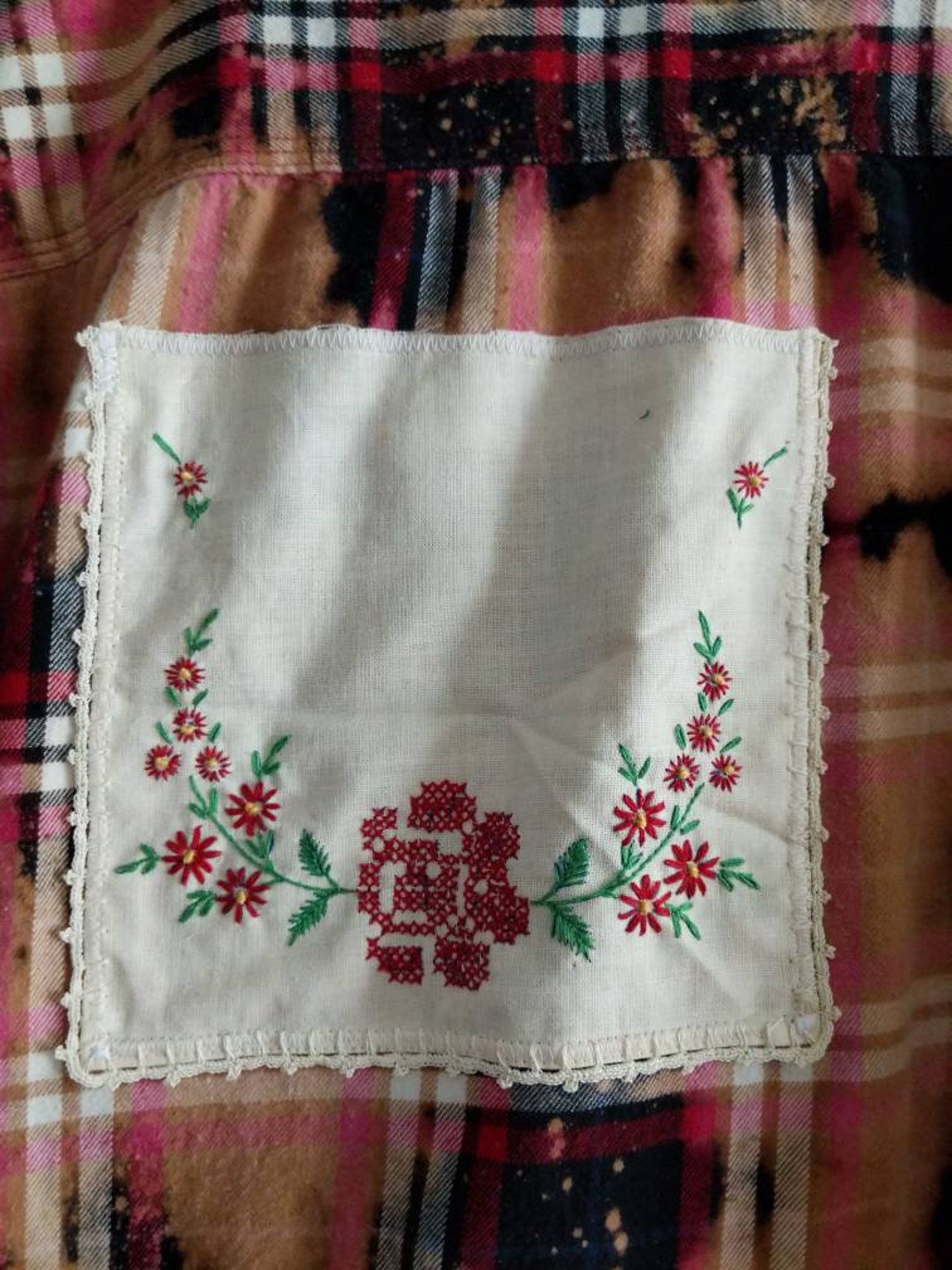 Bleach Distressed Flannel Shirt Men's Size XLT Vintage - Etsy