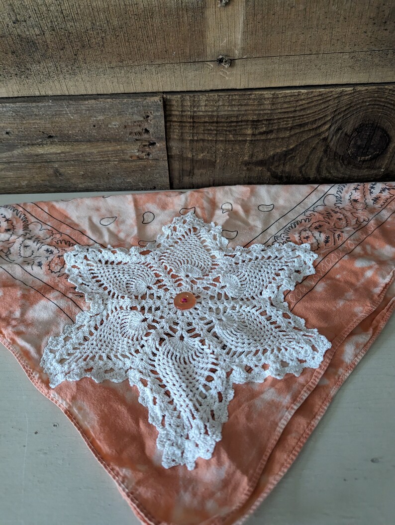 Bleached and Distressed Bandana Boho Upcycled Bandana - Etsy