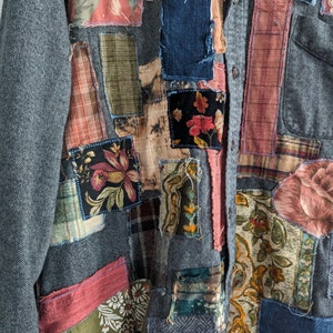 Upcycled Flannel Shirt Men's Size XL Medium Weight With Various Fabric ...