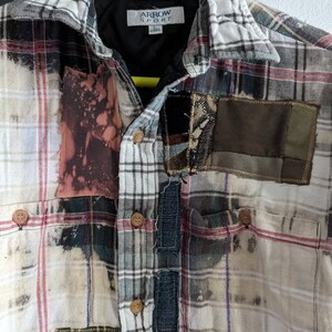 Bleach Distressed Insulated Flannel Jacket Quilt Star Patch - Etsy