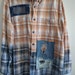 Bleach Distressed Flannel Shirt Men's Size XLT Floral - Etsy