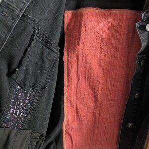 Embroidered Black Denim Jacket Women's Plus Size XXL Hand Stitched - Etsy