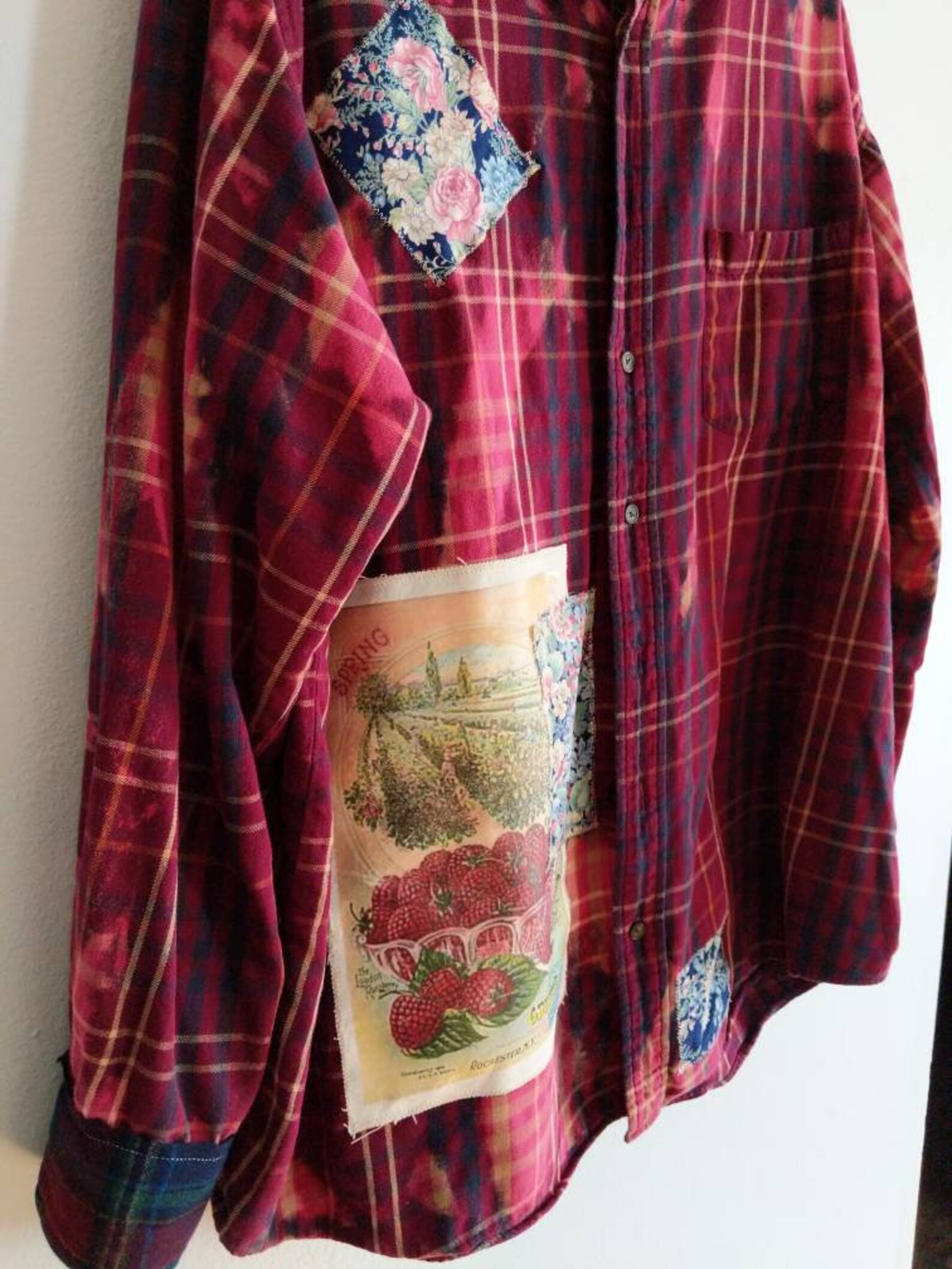 Bleach Distressed Flannel Shirt Men's Size 2XLT Flowers - Etsy
