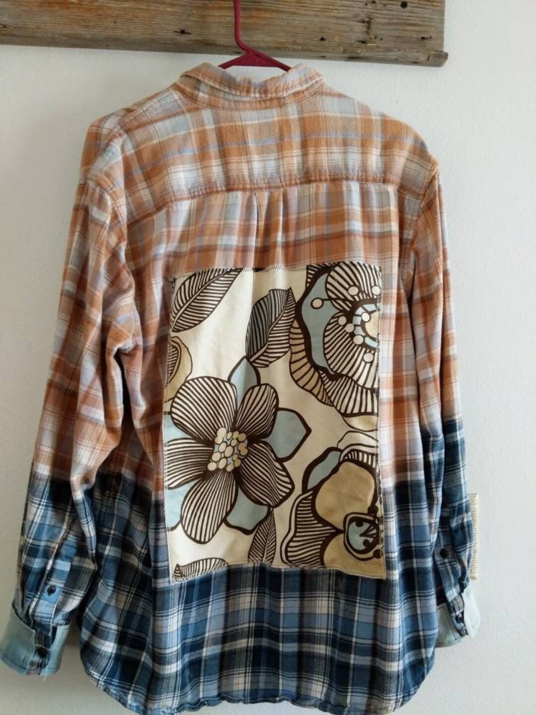 Bleach Distressed Flannel Shirt Men's Size XLT Floral - Etsy