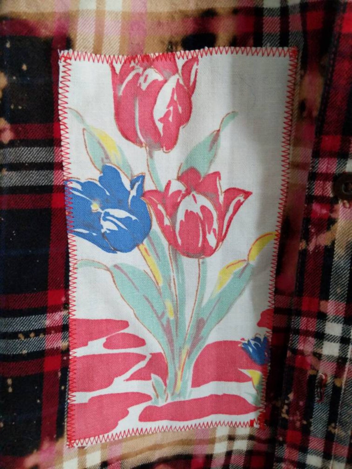 Bleach Distressed Flannel Shirt Men's Size XLT Vintage - Etsy