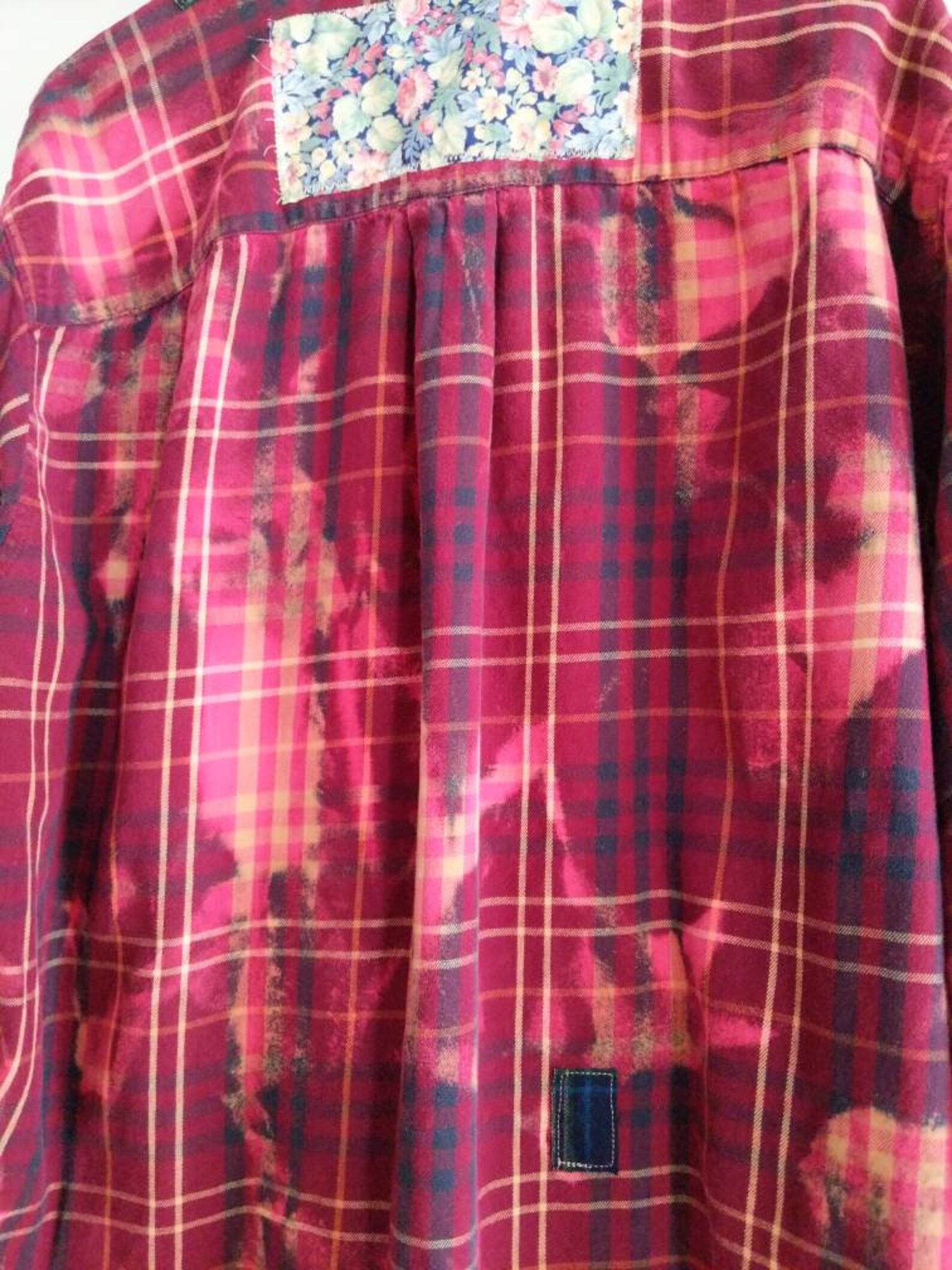 Bleach Distressed Flannel Shirt Men's Size 2XLT Flowers | Etsy