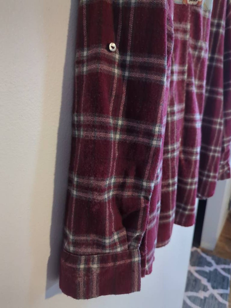 Bleach Distressed Flannel Shirt Women's Size XL - Etsy