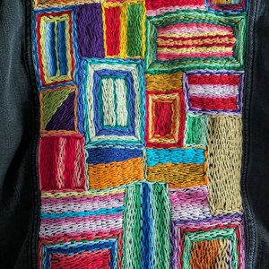 Embroidered Black Denim Jacket Women's Plus Size XXL Hand Stitched - Etsy