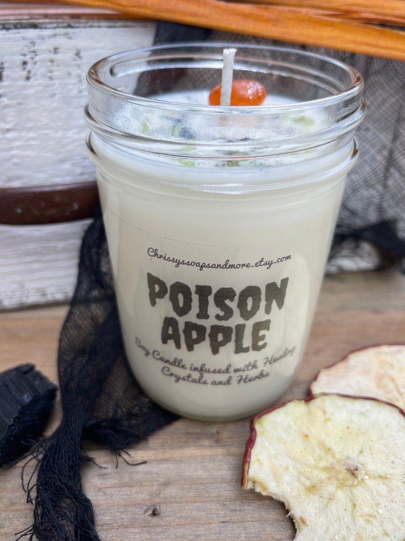 Poison Apple Crystal Candle Trick or Treat Candle Spell - Etsy