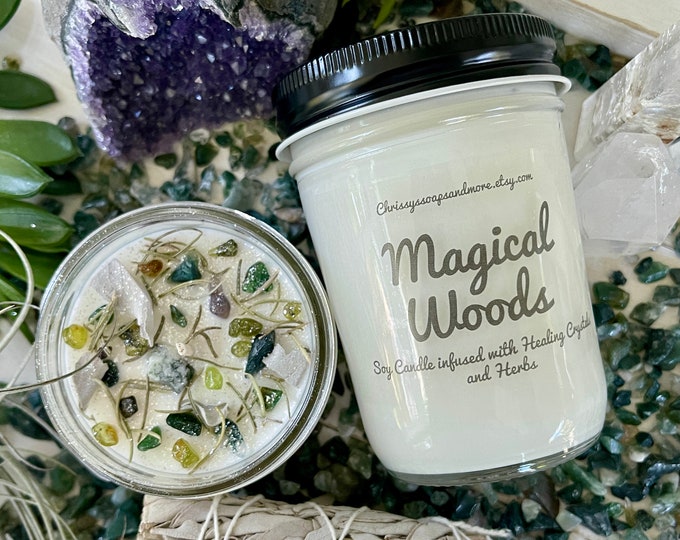 Magical Woods Crystal Candle - Energy Candles - Soy Candle - Healing ...