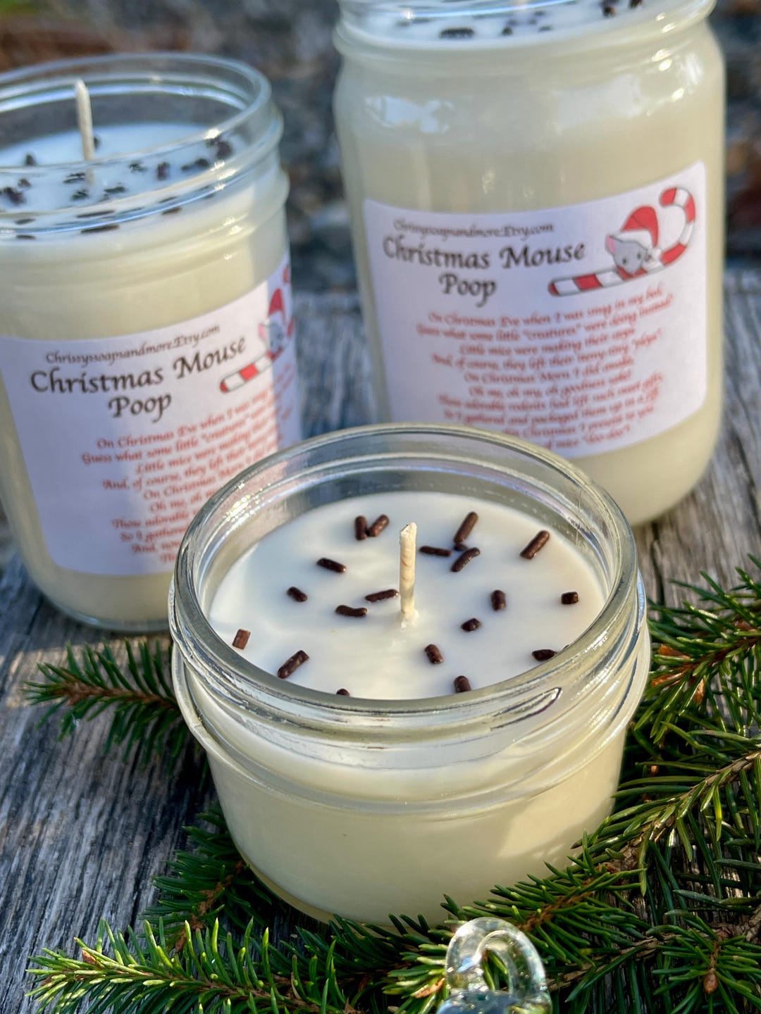 Christmas Mouse Poop Soy Candles Handmade - Christmas Candle - Funny ...