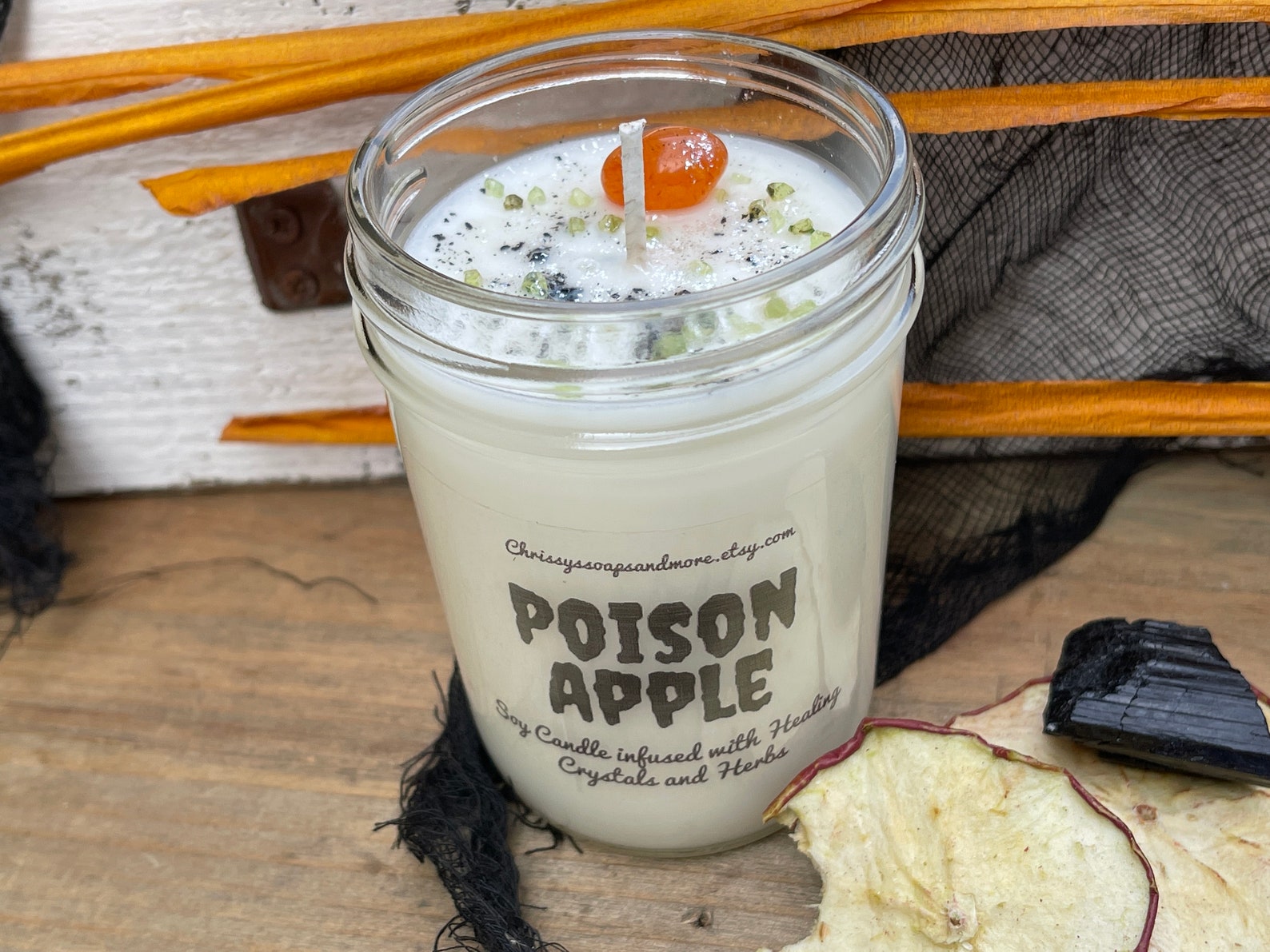 Poison Apple Crystal Candle Trick or Treat Candle Spell - Etsy