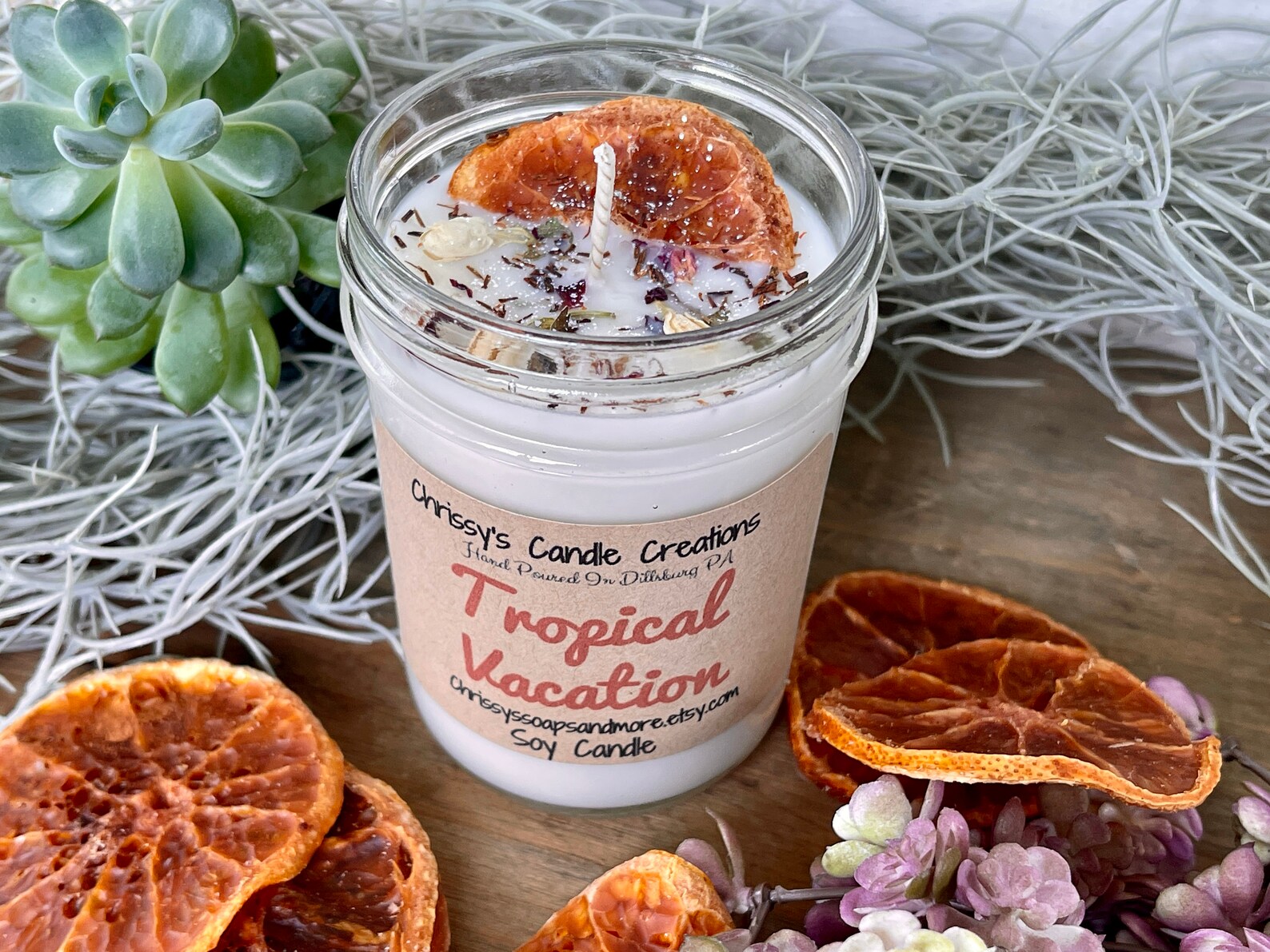 Tropical Vacation Soy Candles Handmade - Tropical Candle - Summer Scent ...